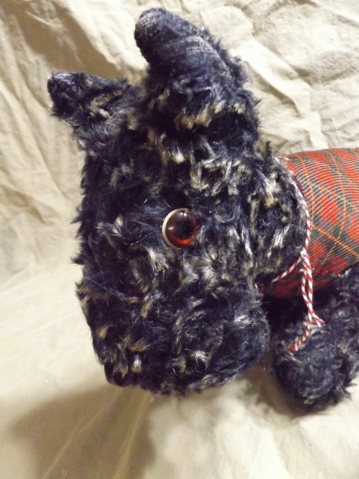 Vintage 1940's Style Stuffed Animal Toy Scottie Scottish Terrier Dog ...