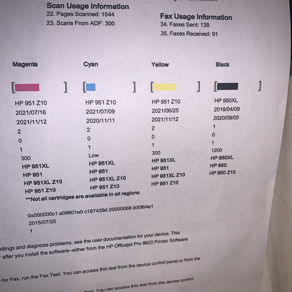 HP Officejet Pro 8620 Color Inkjet Printer Low INK All-In-One | eBay