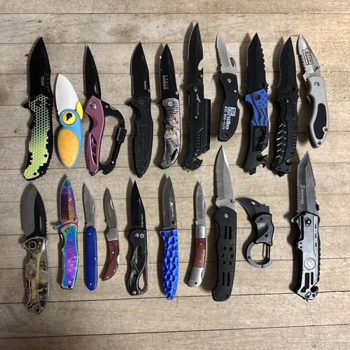 (Lot A) Lot 20 TSA Confiscated Assisted Manual Folding EDC Pocket ...