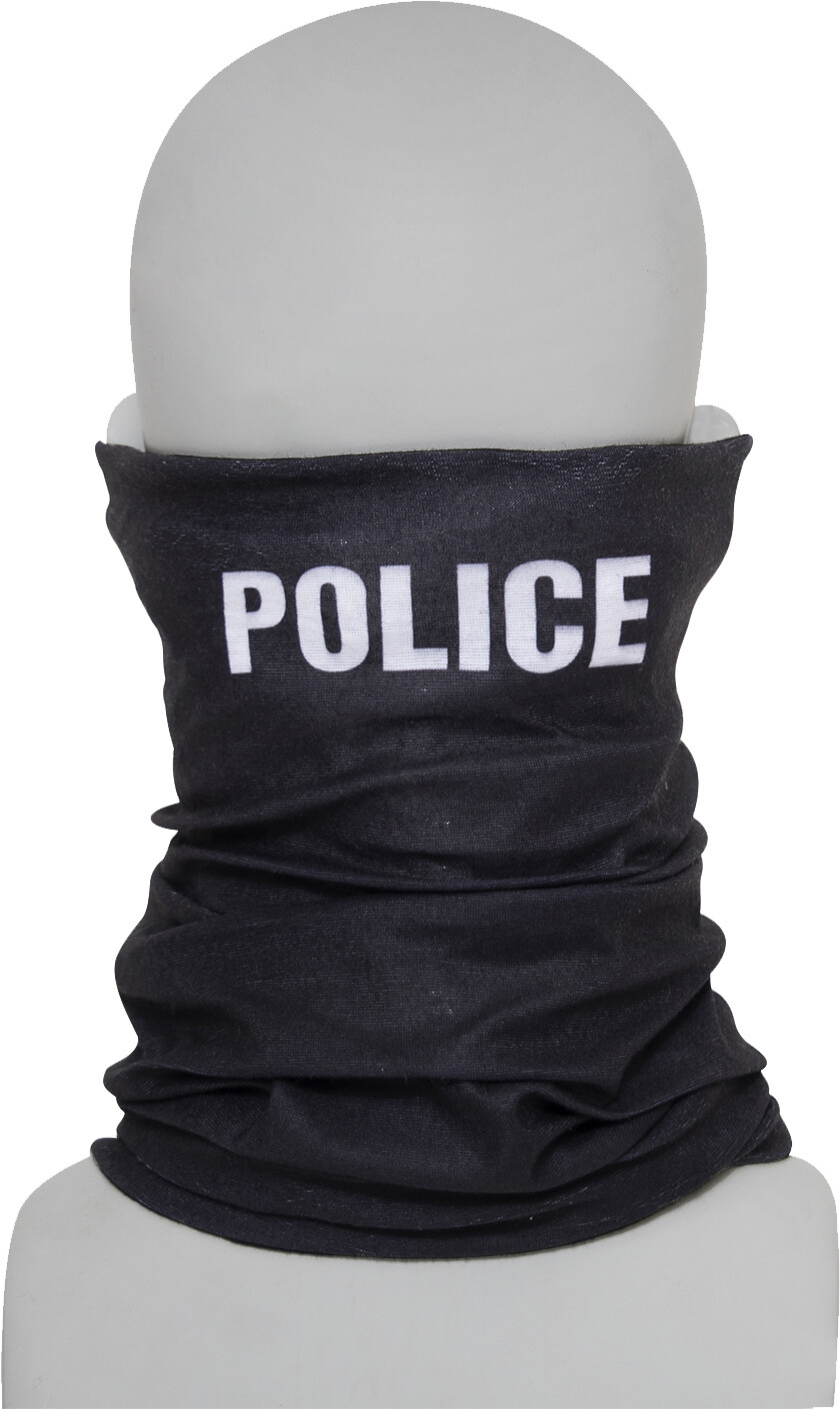 Black Police Multi-Use Tactical Neck Gaiter Face Mask Balaclava Cycling ...