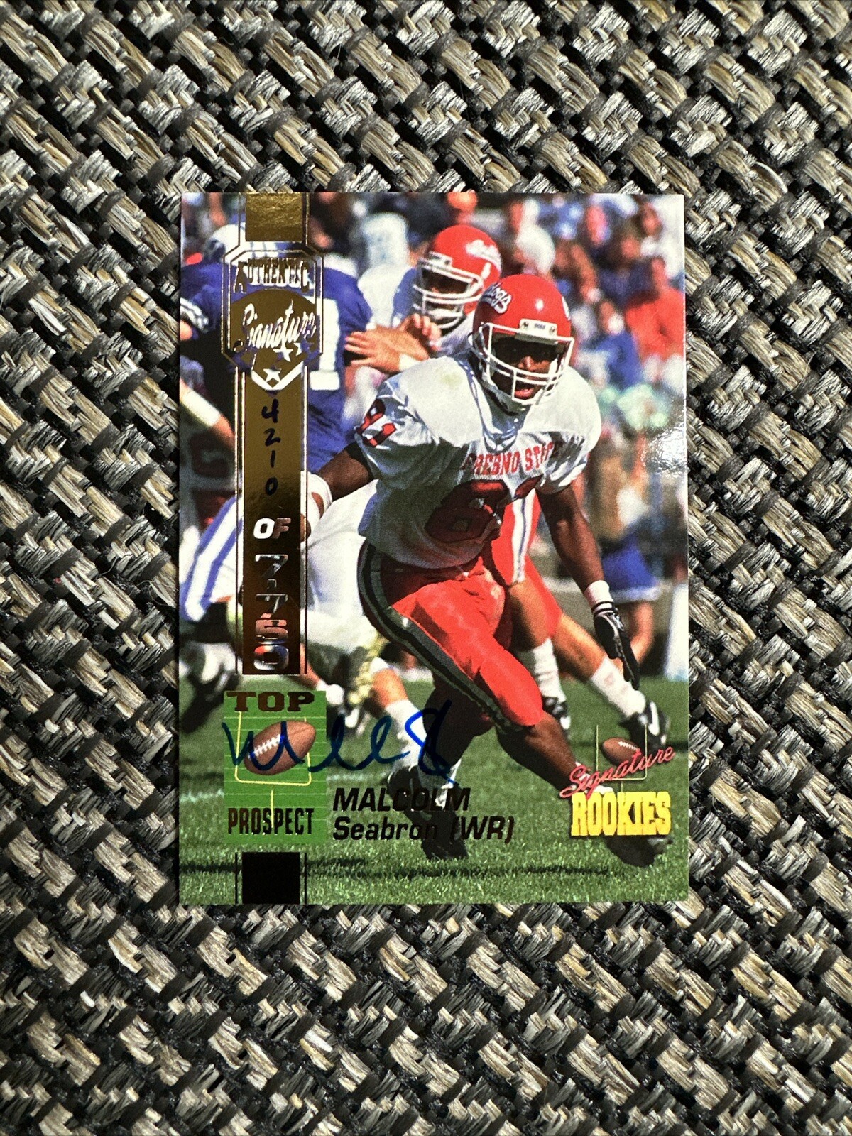 Malcolm Seabron autographed Football Card (Fresno st) 1994 Signature ...