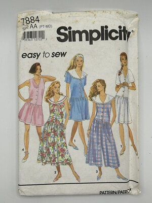 Simplicity 1992 Easy To Sew Pattern #7884 Dress Romper Size 6-16 Uncut ...