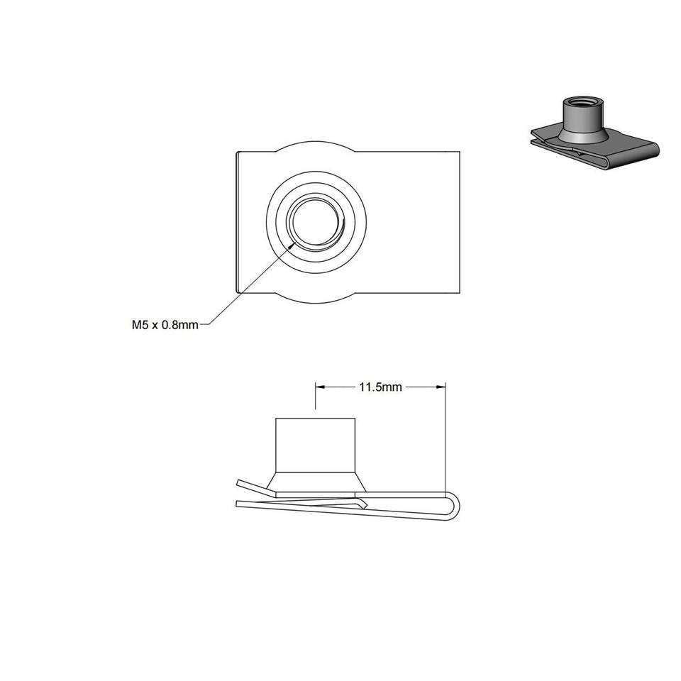 M5 Stainless Steel U -Style Clip-On NutU-Type Fasteners Pack of 30 | eBay