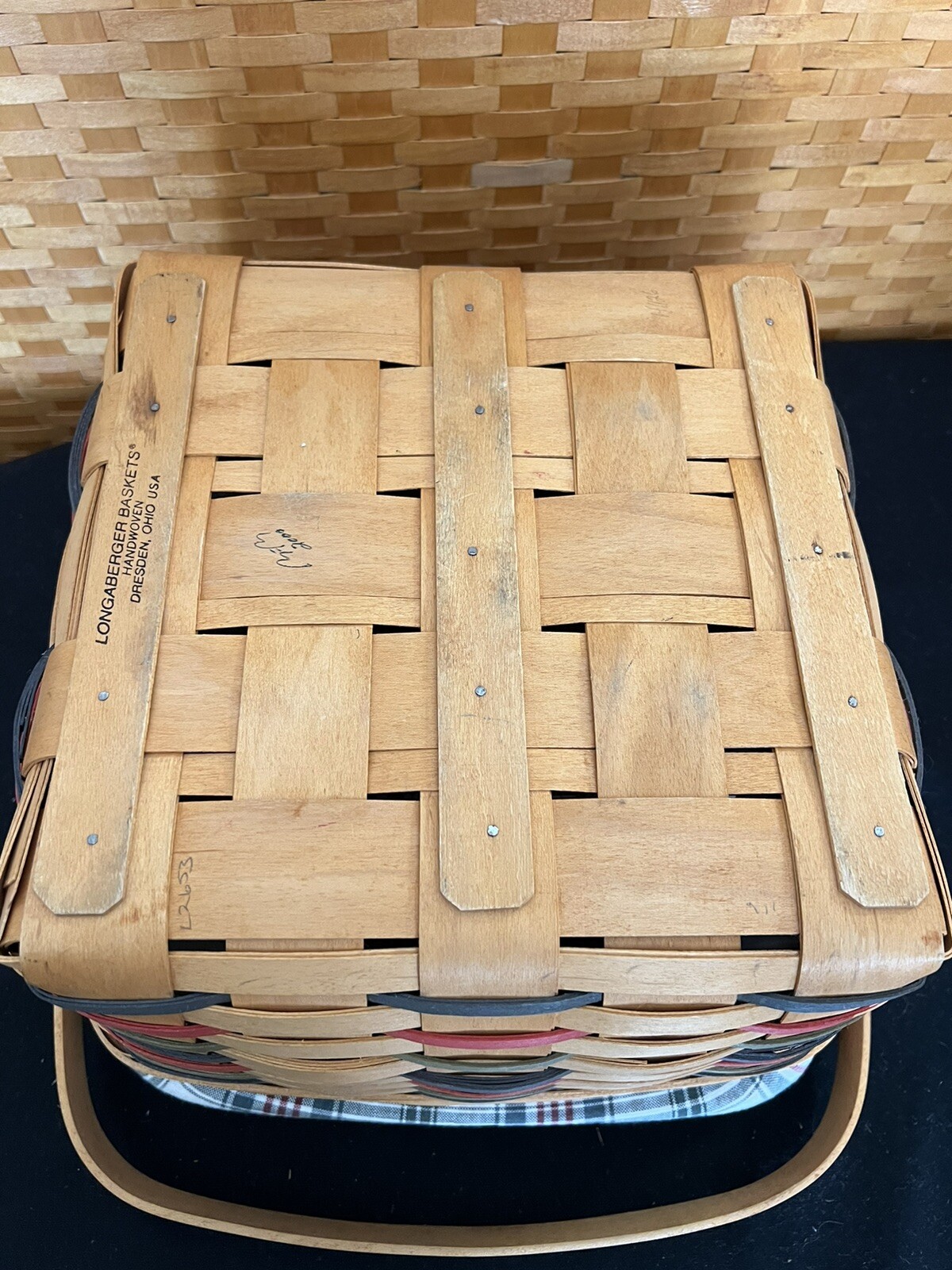Longaberger 1998 Cake Basket Set with Lid - Market Day Plaid | eBay
