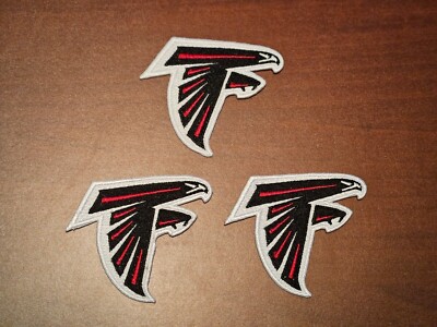 Atlanta Falcons Three 3" Iron On Embroidered Patches FREE Shipping!! | eBay