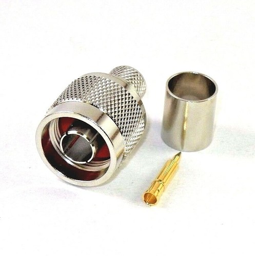 10pcs RF Coax Connector N Type Male Crimp LMR400 Nickel Plating Gold ...