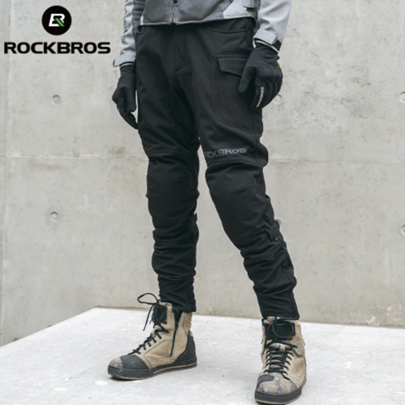 ROCKBROS Winter Motorcycle Pants with Knee & Hip Protection Pad Cycling ...