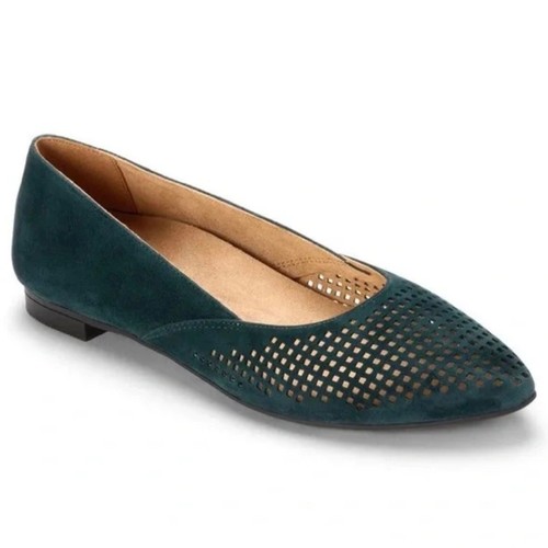 Vionic 'Posey' Women's 6 Flat Green Suede Orthotic Comfort Ballet Fall ...