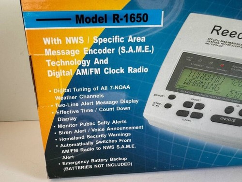 NEW Reecom R-1650 NOAA Weather Alert Alarm Clock Radio NWS S.A.M.E ...