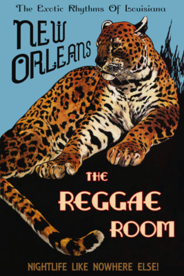 New Orleans Leopard Reggae Music Louisiana Rhythms Vintage Poster Repro ...