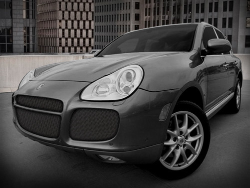 4pc Black Mesh Grille Grill for Porsche Cayenne Turbo 2003 2004 2005 ...