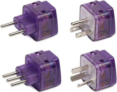 4X Travel Power Adapter Plugs for SOUTH AMERICA PERU ARGENTINA [2-Ports ...
