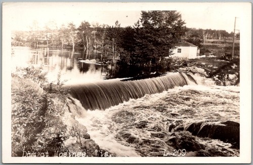 Postcard Dam at Mosinee, Wisconsin RPPC Real Photo; Marathon County Gs ...