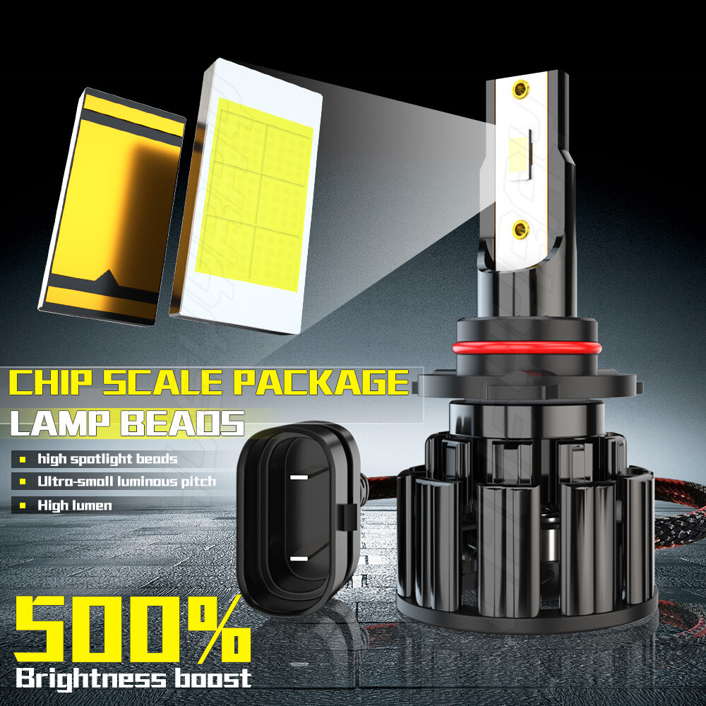 2X HB3 9005 LED Replace Halogen White +500% more light Headlight Car ...