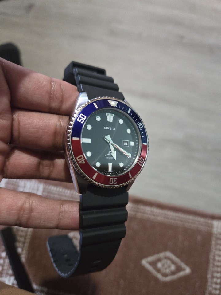 Mens Casio Marlin Duro Pepsi Diver Watch | eBay
