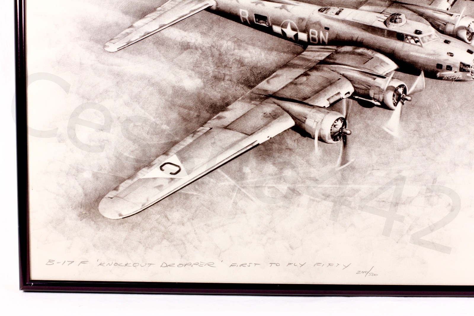 WITKOFF - Art Print - B-17F 'Knockout Dropper' Framed SIGNED Number 240 ...