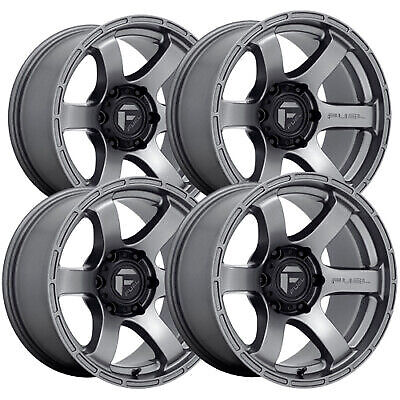 (Set of 4) Fuel D767 Rush 18x9 6x5.5" -12mm Gunmetal Wheels Rims 18 ...