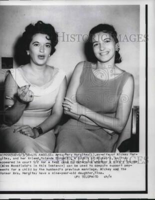 1958 Press Photo Mrs. Mary Hargitay, Yolanda Birge, LA Court for Child ...