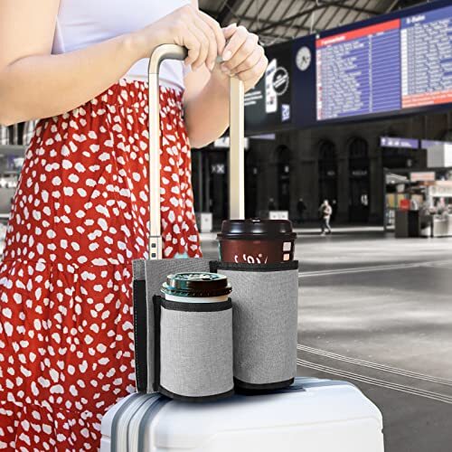 Luggage Travel Cup Holder Suitcase Beverage Cup Caddy Holds 2 Cups for ...