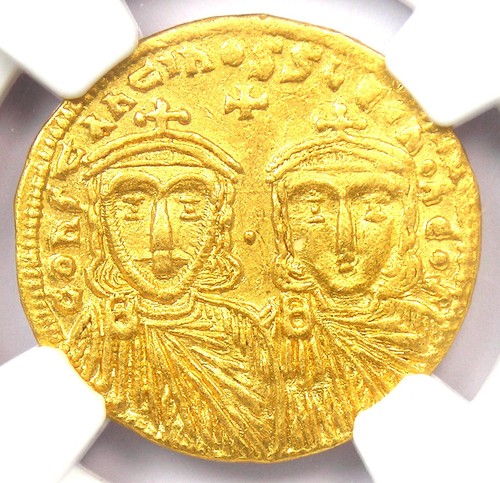 Constantine V and Leo IV AV Solidus Gold Coin 750-775 AD - Certified ...