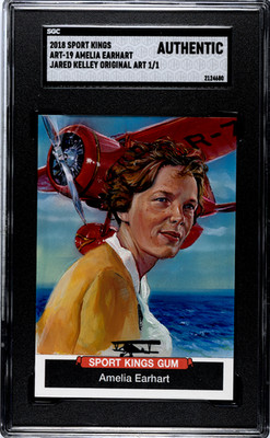 2018 Sport Kings Amelia Earhart 1/1 #ART-19 Jared Kelley Original Art ...