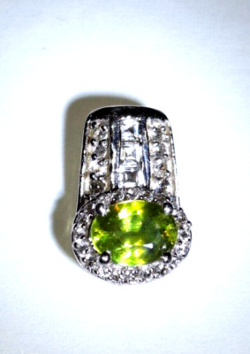 Chuck Clemency STS Sterling Silver Peridot Green Gemstone Pendant ...