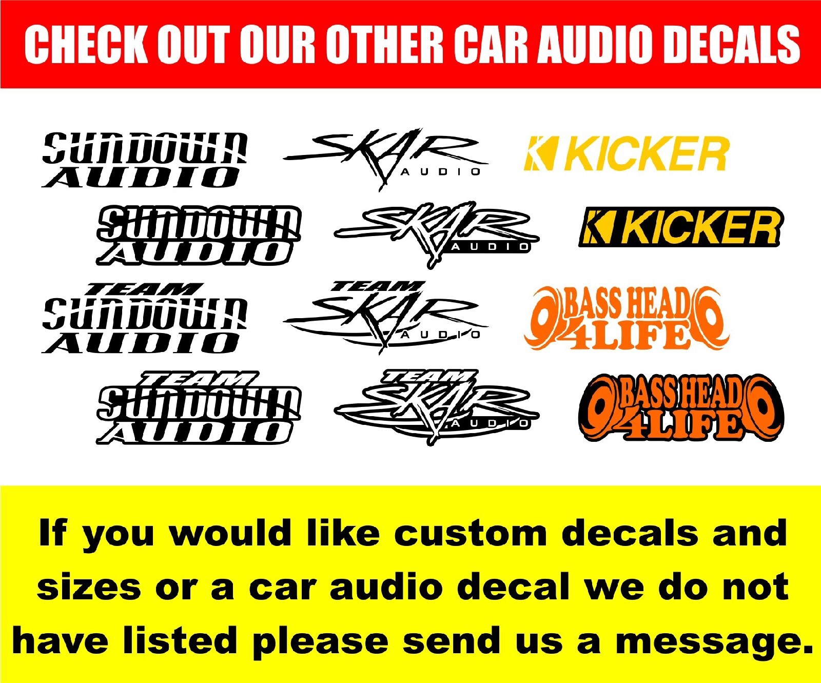 GLOW IN THE DARK Car Audio Vinyl Decal Sticker Car Bumper Sub Box ...