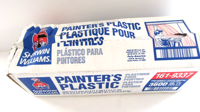 (2 Boxes) Sherwin-Williams Painter's Plastic High Density Sheeting 161 ...