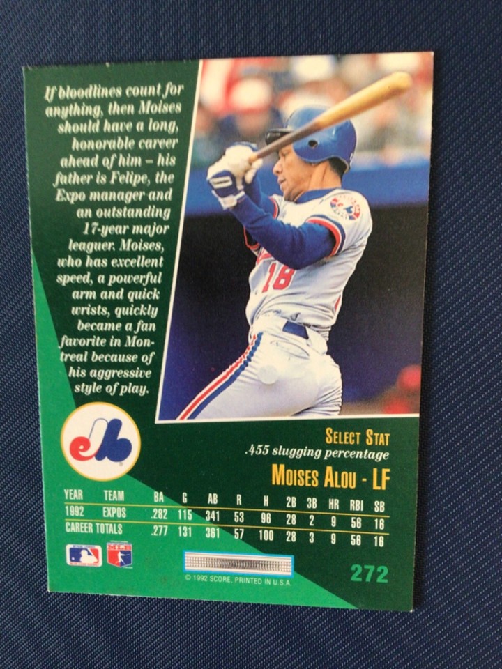 1992 Score Select Moises Alou Rookie Card | eBay