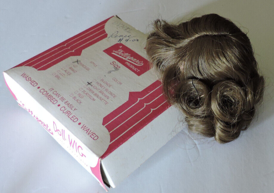Vintage Dollspart Dynel Doll Wig Princess Style Size 7-Light Brown ...