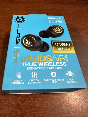 JLab JBuds Air Icon True Wireless Stereo Earbuds with Mic Black Gold ...