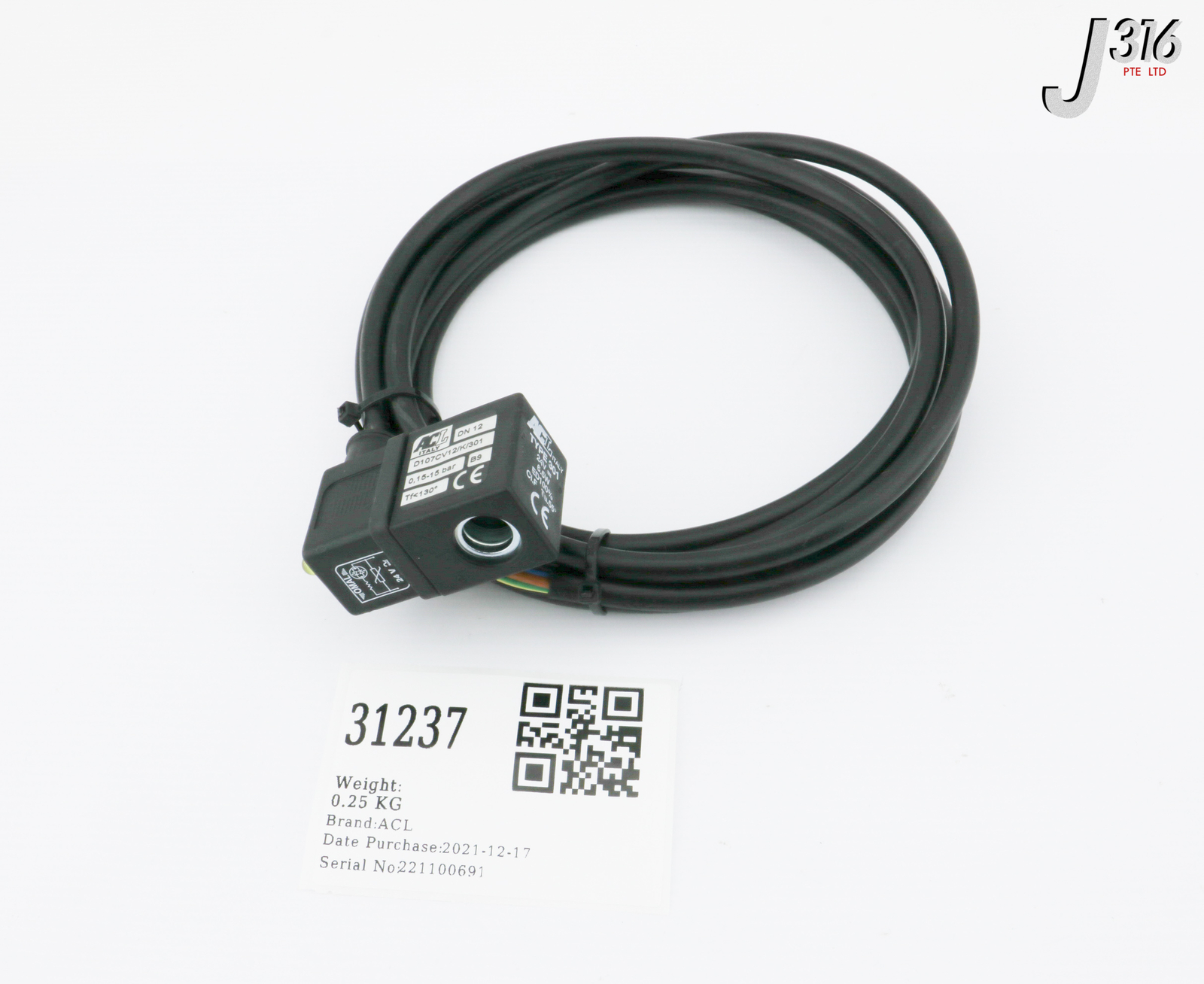 31237 ACL CABLE ASSY, SOLENOID VALVE, 2M, TYPE 301 D107CV12/K/301 | eBay