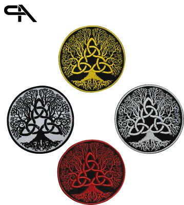 Viking Tree of life Trinity Knot Embroidered Iron on Sew on Patch For ...
