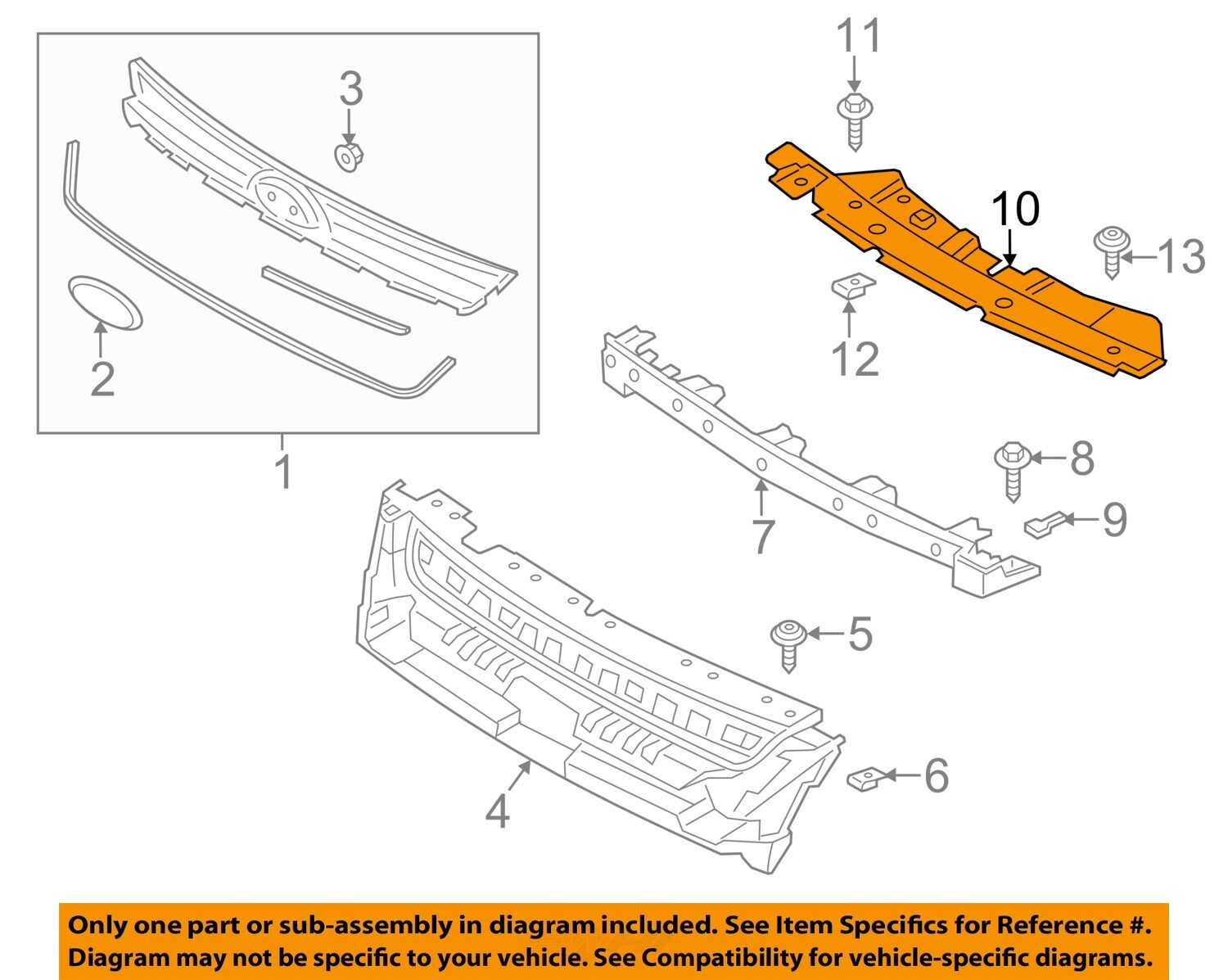 CJ5Z8327A+2013-2016+Escape+Radiator+Support+Cover+Genuine+Ford+Part for ...