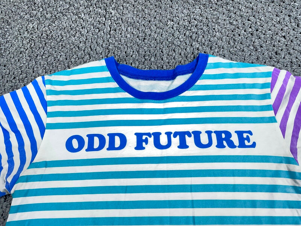 Odd Future Spell Out Striped T-Shirt Adult Medium White Blue Tyler ...