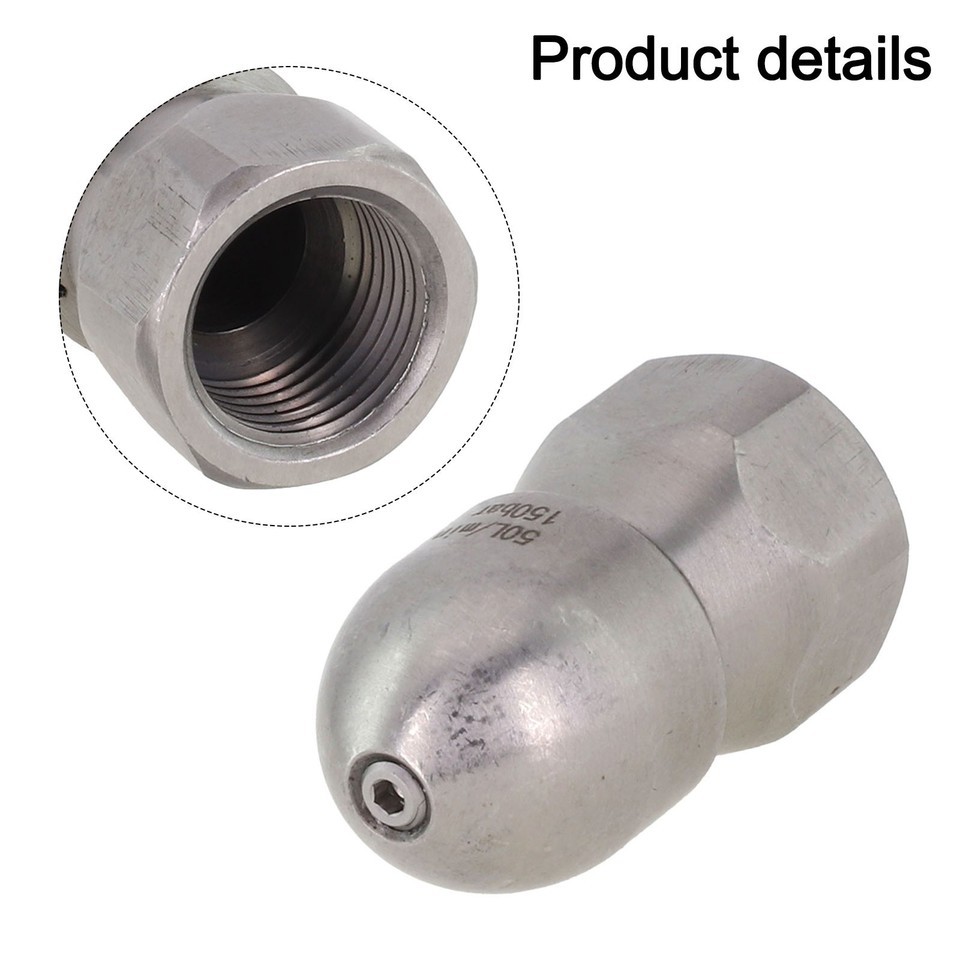 Heavy Duty Sewage Pipe Cleaning Nozzle 12 Internal Thread Front 1 Rear ...