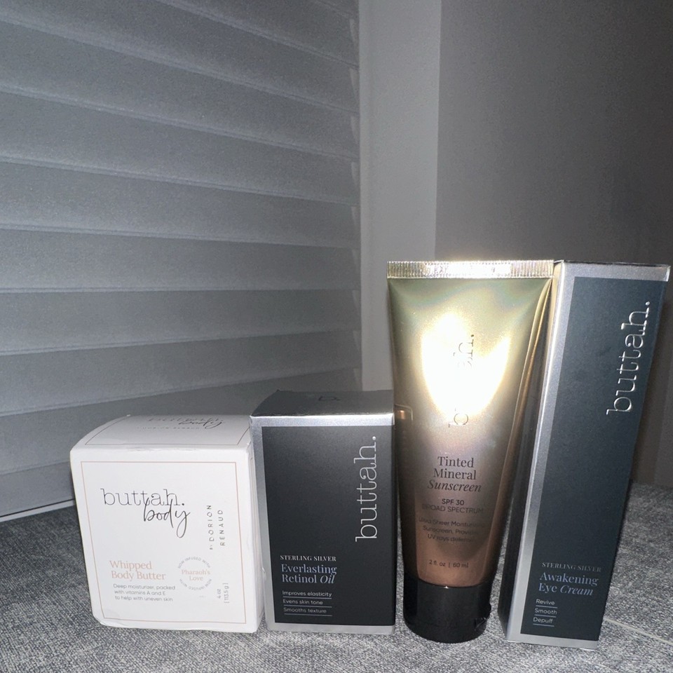 buttah. Sterling Silver Set Retinol Oil, Body Butter, Eye Cream, SPF 30 ...