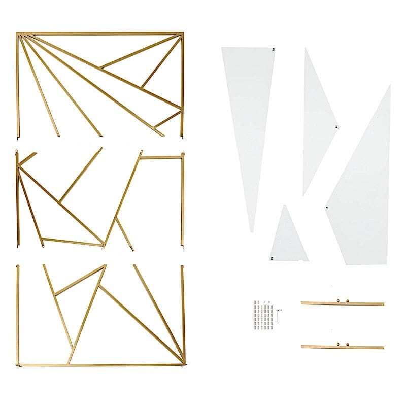 Gold Metal Rectangle Geometric BACKDROP STAND Wedding Arch Party ...