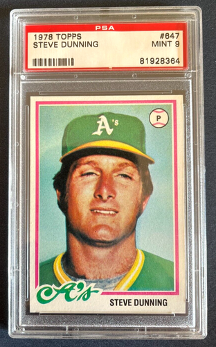 1978 Topps Steve Dunning #647 Graded PSA 9 Mint | eBay