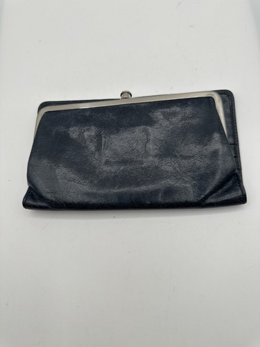 HOBO Blue Distressed Leather Kisslock Frame Wallet Clutch Purse | eBay