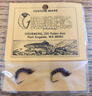Rubber Grub - Dark Brown - #10 Hook Wet Fly - Trout, Crappie, Pan Fish ...