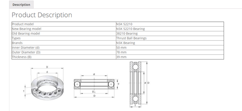 1PC NSK 52210 Thrust ball bearing 50x78x39mm | eBay
