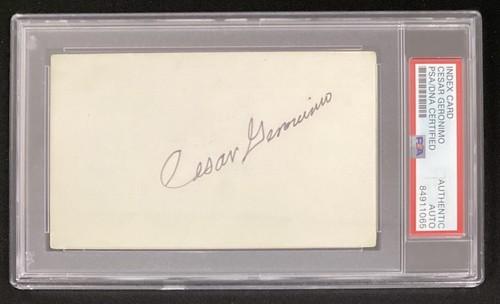 Cesar Geronimo Signed Index Card Baseball Cincinnati Reds Autograph PSA ...