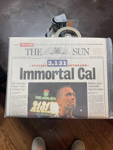 Cal Ripken 2131 Consecutive Games Edtion Newspaper , Never Opened | eBay