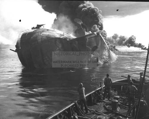 USS MISSISSINEWA U.S. BATTLESHIP SINKING AFTER KAITEN TORPEDO ATTACK 8X10 PHOTO | eBay