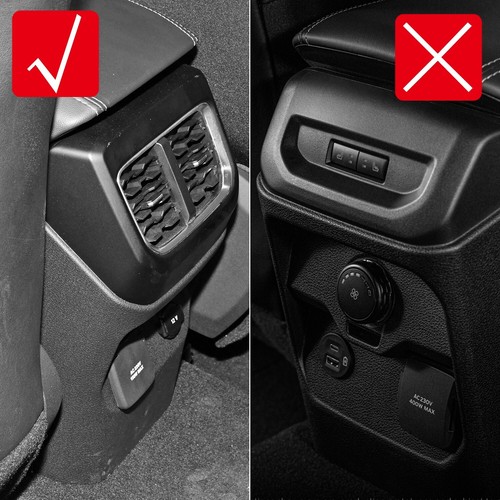 Carbon Fiber Rear Armrest Air Vent Outlet Cover Trim For Ford Ranger ...