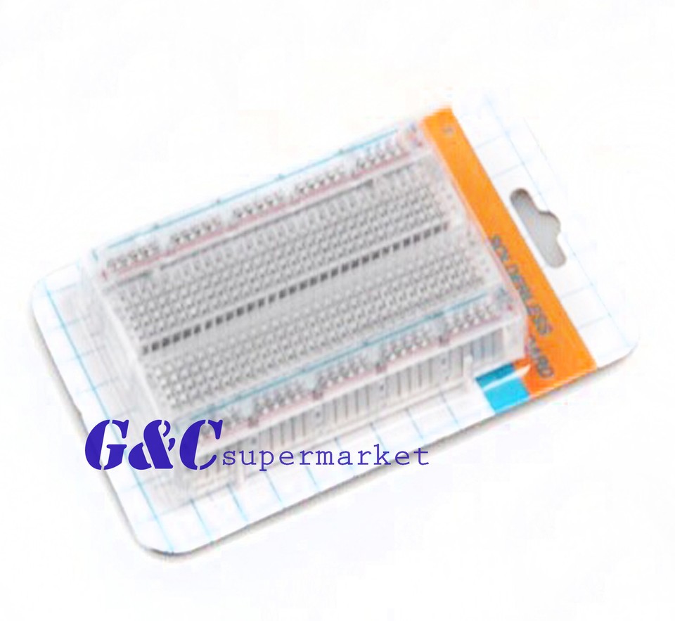 2PCS Mini Solderless Breadboard Transparent Material 400 Points ...