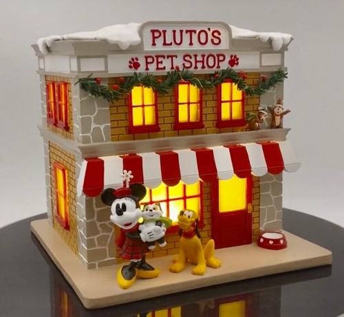 St Nicholas Square Disney Village Pluto’s Pet Shop w/ Minnie Mouse - LED - New | eBay