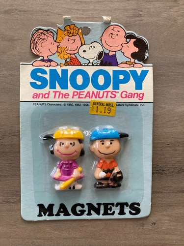 Vintage 1965 Snoopy and The Peanuts Gang Magnets Charlie Brown Lucy NOS ...
