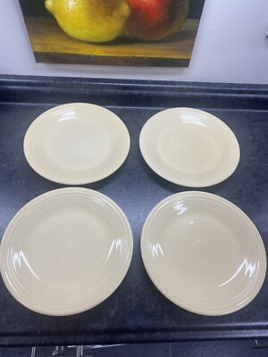 Fiestaware Pale Yellow Dinner Plates Fiesta 10 1/2” USA 4 Plates | eBay